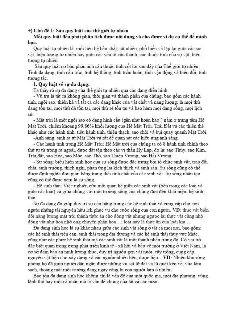 Đề cương Nhập môn KHTN và CN | PDF