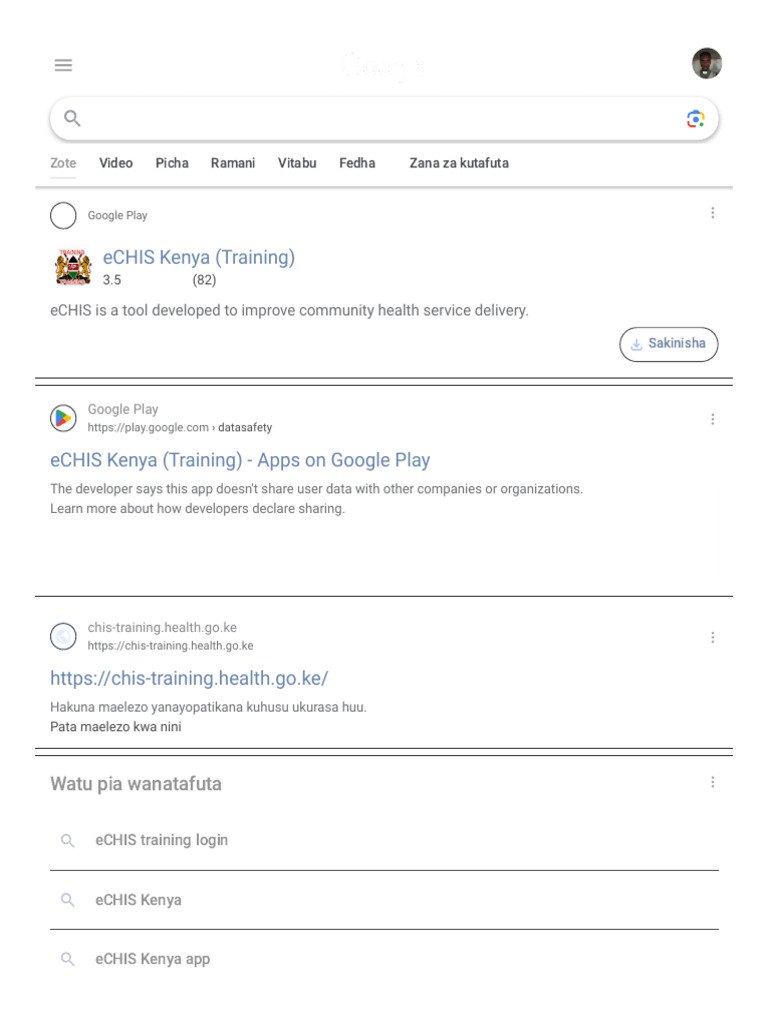 Echis Kenya (Training) - Tafuta Na Google | PDF