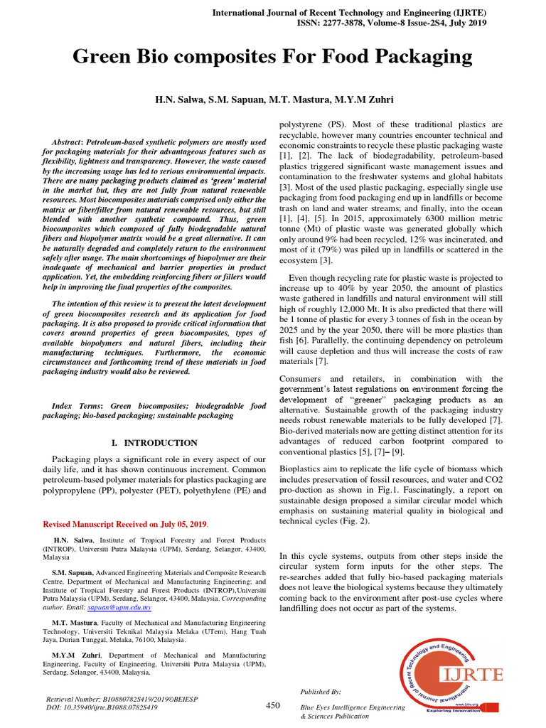 Composites For Food Packaging | PDF | Biopolymer | Composite Material
