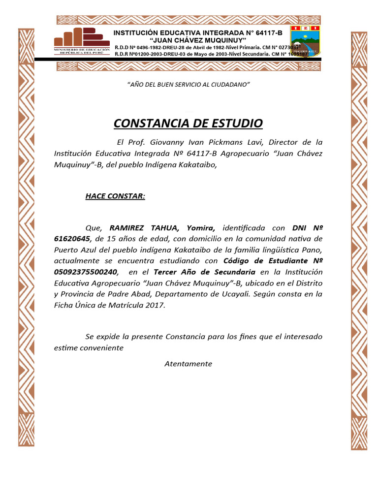 Constancias de Estudio | PDF