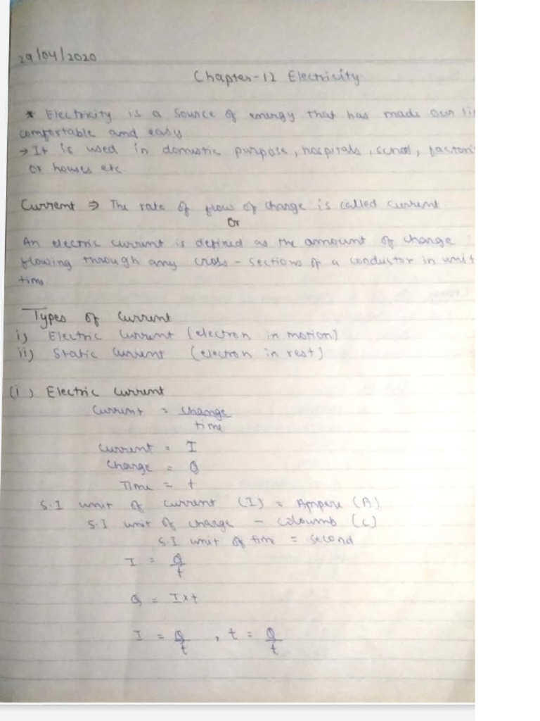 ch-12 Electricity Class 10th | PDF