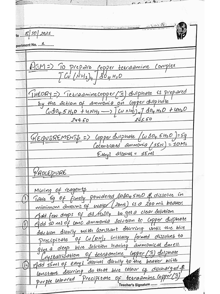 Chemistry Practical BSC | PDF