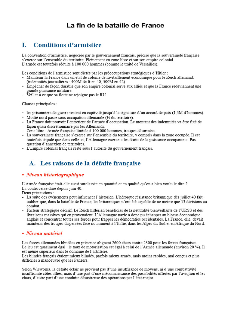 Conditions et causes de l'armistice français | PDF | Opérations ...