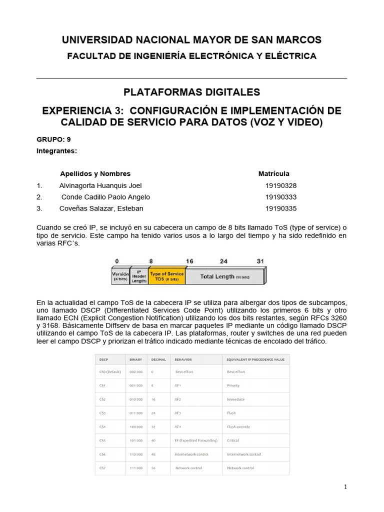Configuración QoS en VoIP con DSCP | PDF | Negocios | Informática