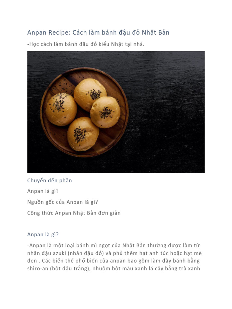 Anpan Recipe | PDF