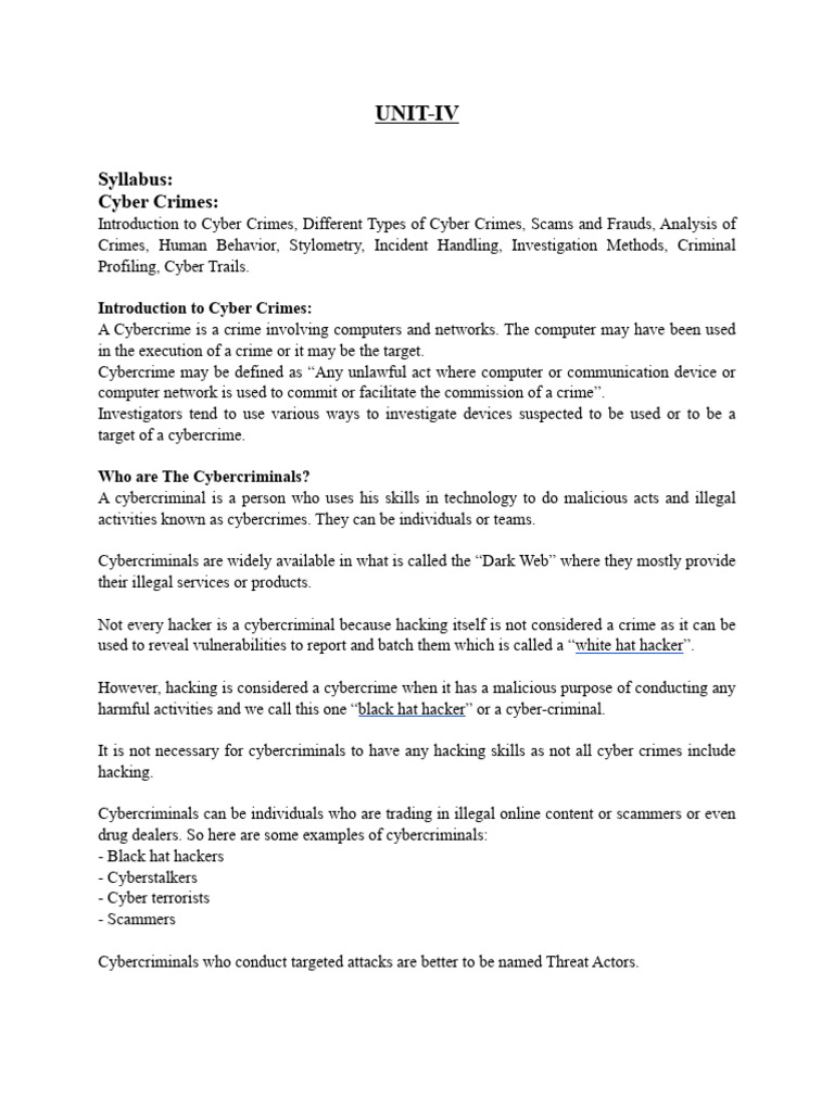 Understanding Cyber Crimes and Types | PDF | Computers