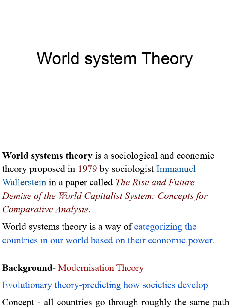 World System Theory | PDF | World Systems Theory | Political Theories