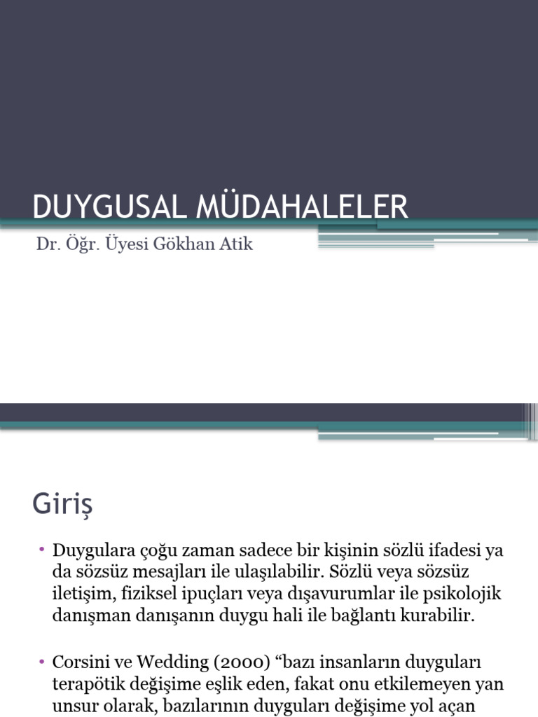Bolum 7 Duygusal Mudahaleler | PDF