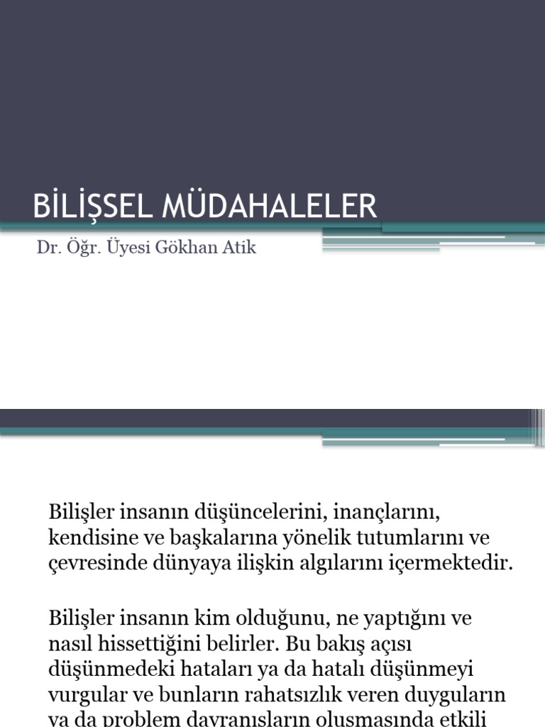Bolum 8 Bilissel Mudahaleler | PDF