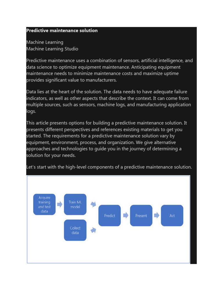 Predictive Maintenance Solution | PDF | Microsoft Azure | Internet Of ...