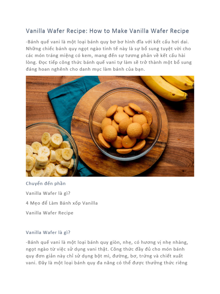 Vanilla Wafer Recipe | PDF