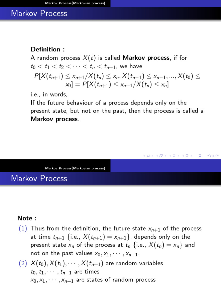 PRP UNIT IV Markove Process | PDF | Markov Chain | Conceptual Model