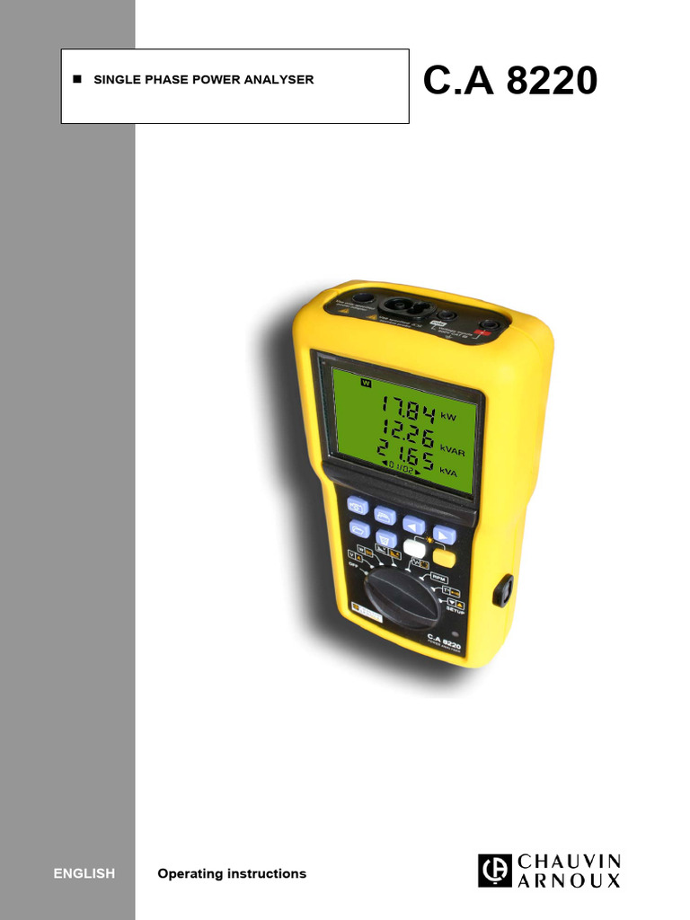 C.A 8220 Power Analyser Guide | PDF | Ac Power | Mains Electricity