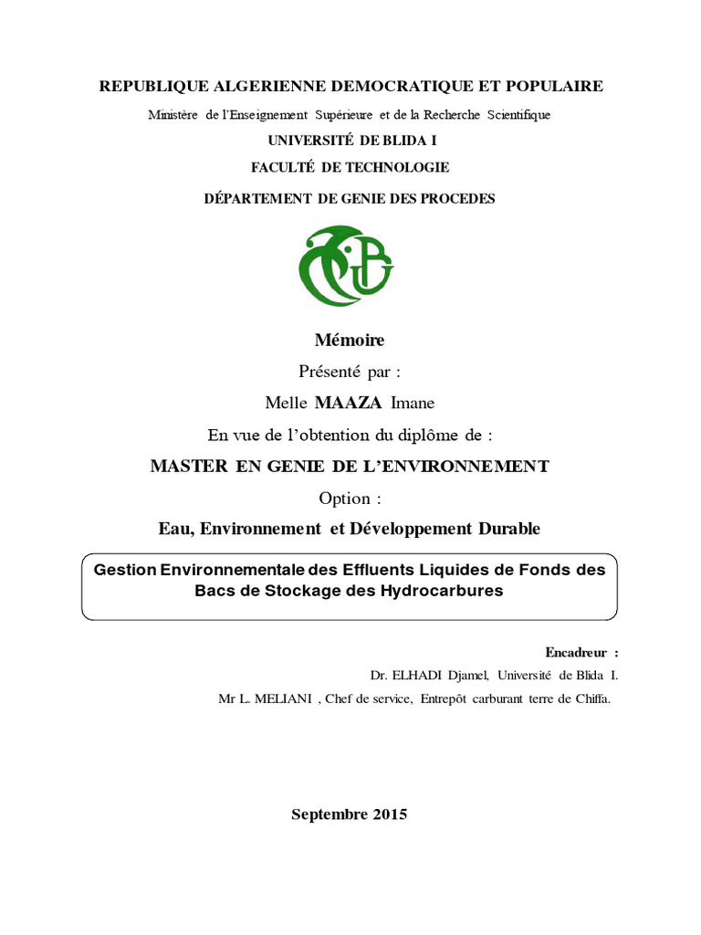 Corrigé Du Mémoire de Fin D'étude | PDF