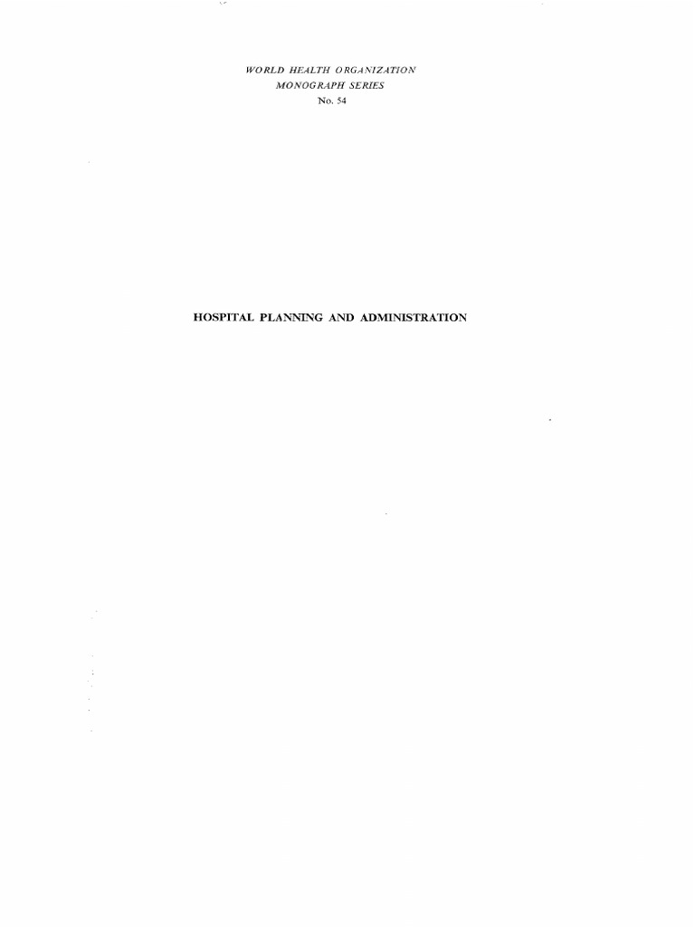 Hospital Planning and Administration | PDF