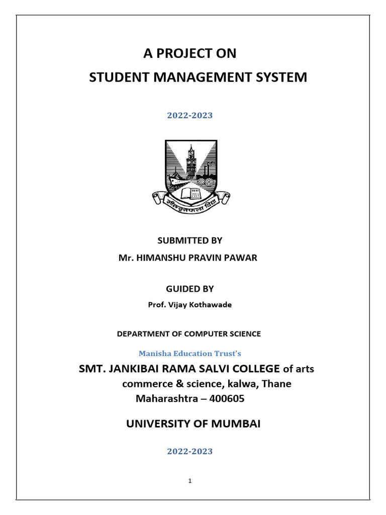 Student Management System - Himanshu Project | PDF | Conceptual Model | Php
