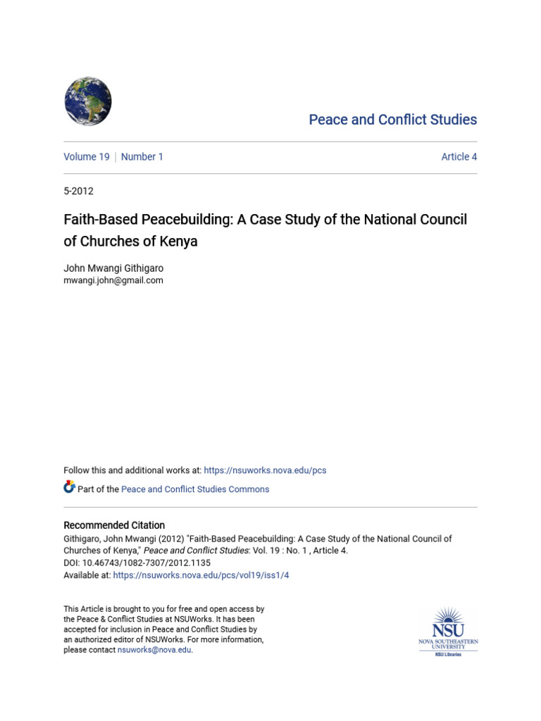 Isaac Faith Based Peace Building A Case of | PDF
