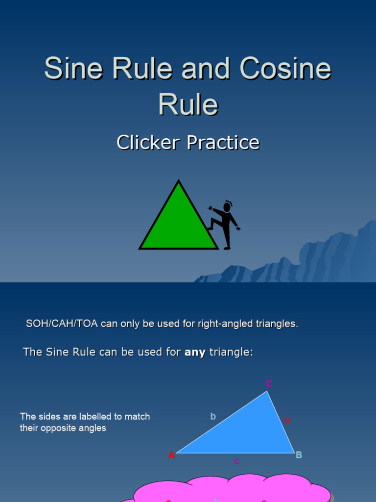 Sine Rule and Cosine Rule Clicker Practice | PDF | Mechanics ...