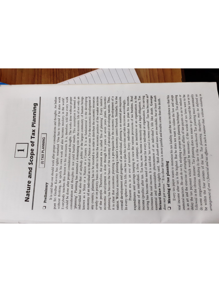 Unit 2 Tax Planning | PDF