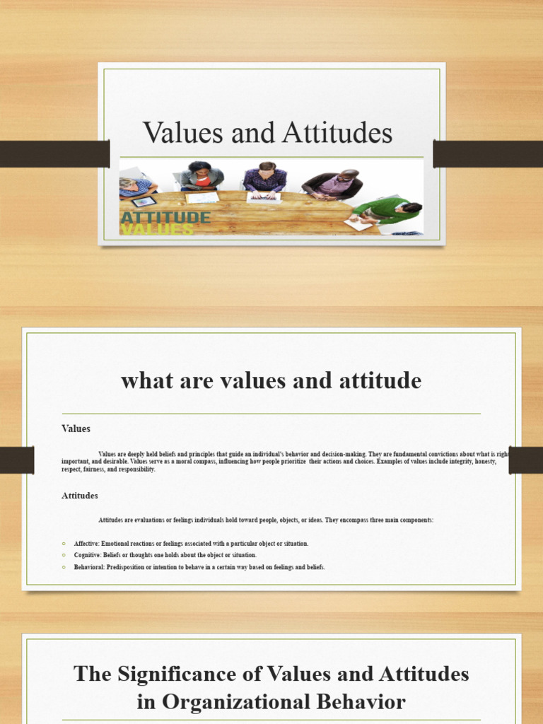 Values and Attitudes | PDF | Attitude (Psychology) | Employee Retention