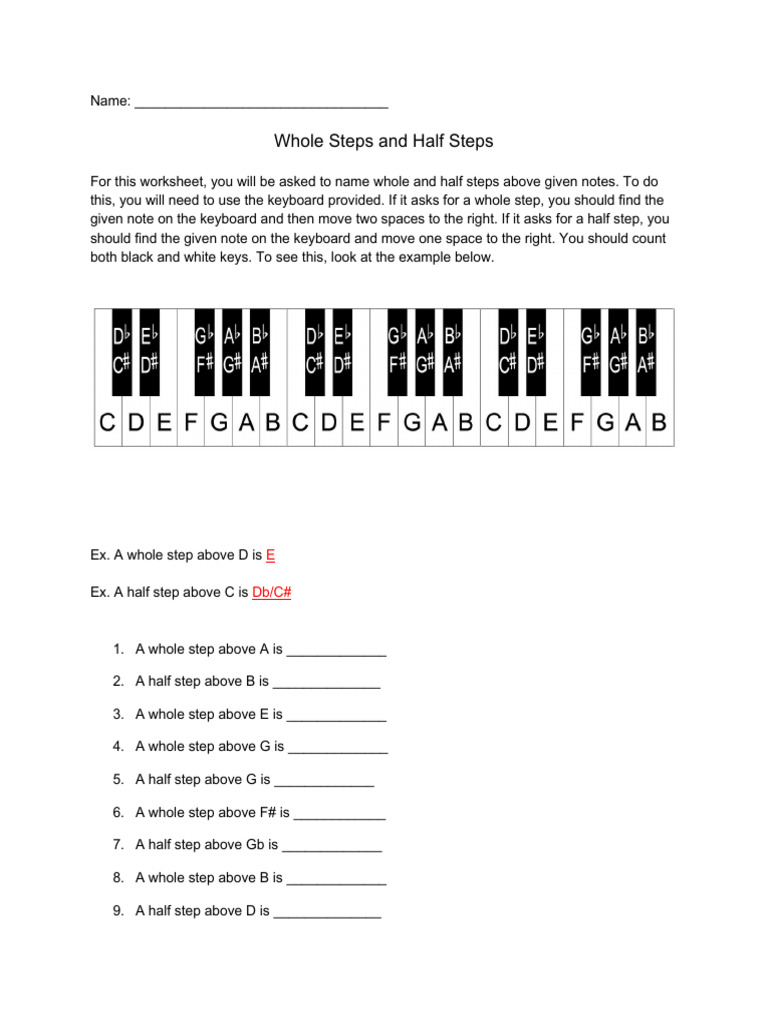 Whole Steps and Half Steps: E DB/C# | PDF | Pitch (Music) | Music Theory