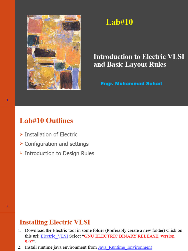 Lab#10 Installation of Electric VLSI and Inverter Layout | PDF