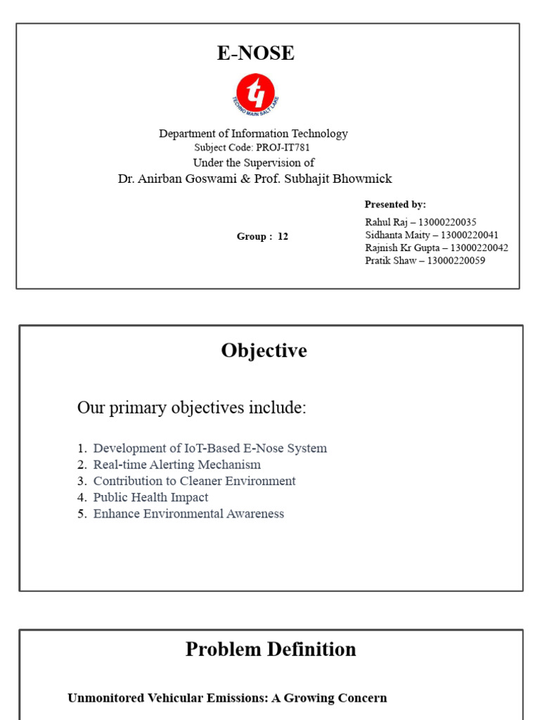 Enose Grp12 PPT Final | PDF | Air Pollution | Sensor