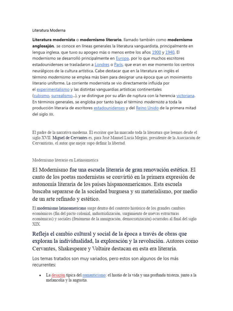 Español | PDF | Modernismo literario