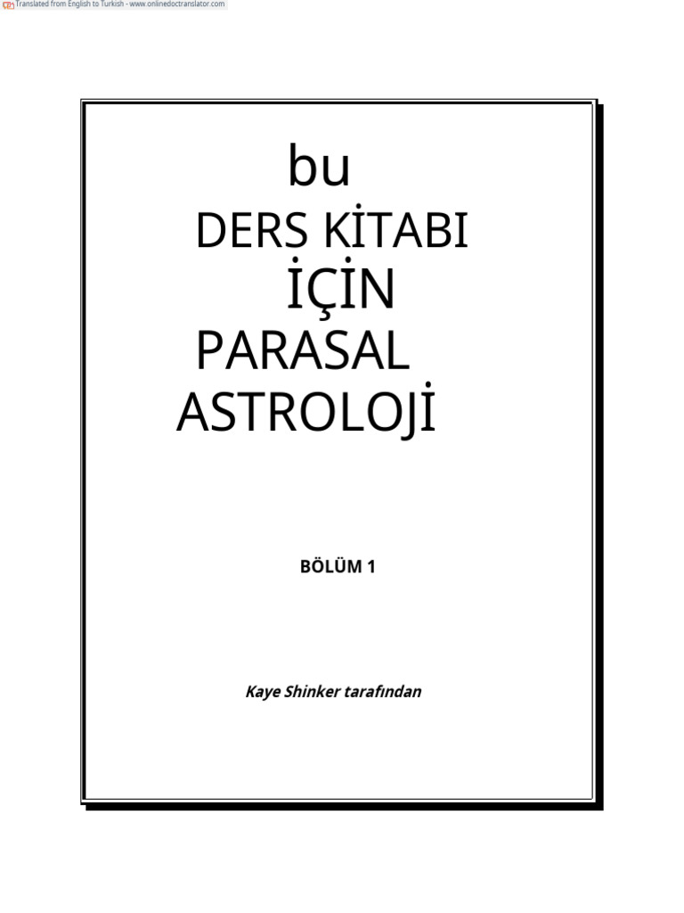 Finansal Astroloji Ders Kitabı | PDF Finansal Astroloji Ders Kitabı | PDF