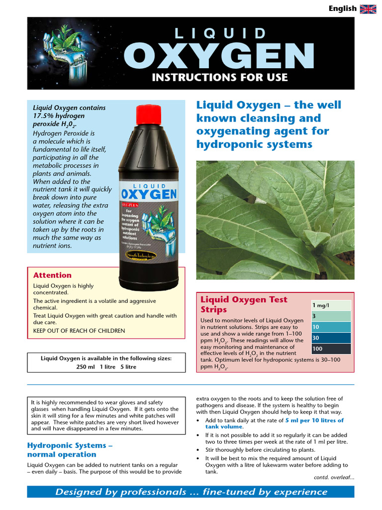 Liquid Oxygen Instructions | PDF