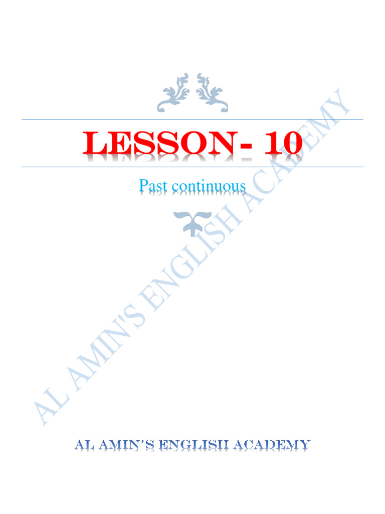 Lesson 11 Past Continuous | PDF