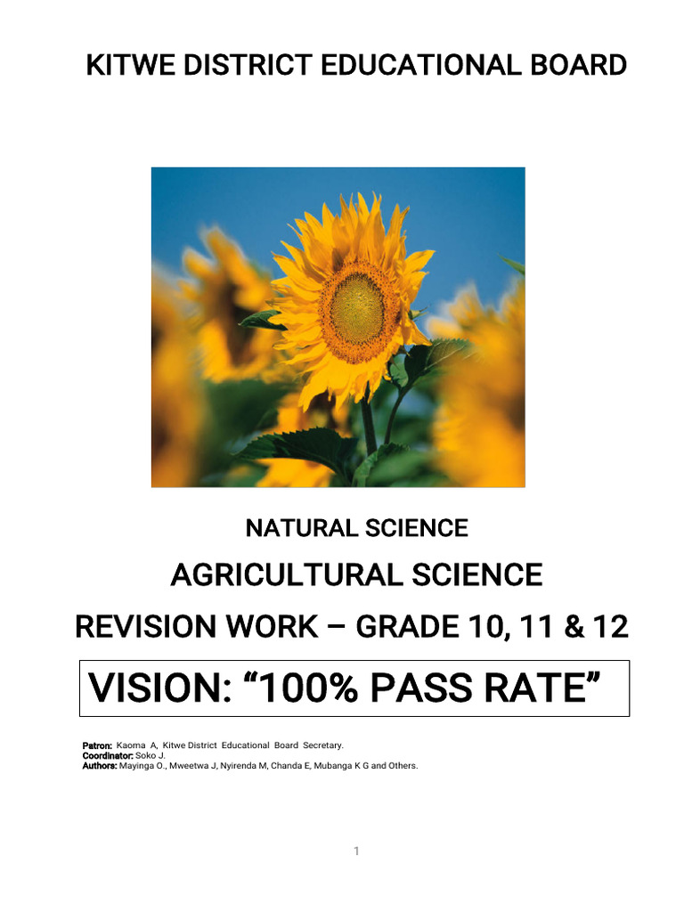 Grade 10 Agricultural Science Notes | PDF | Plants | Agriculture