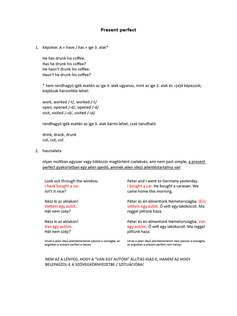 Present Perfect | PDF