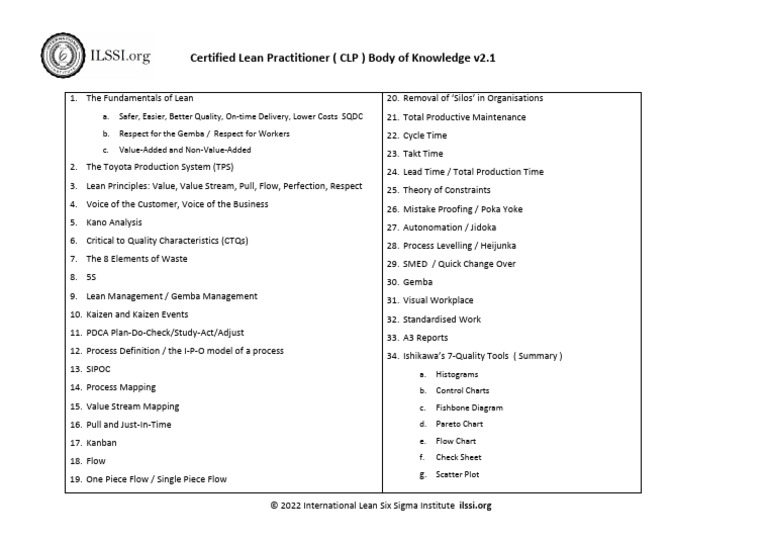 Lean Body of Knowledge | PDF | Lean Manufacturing | Business