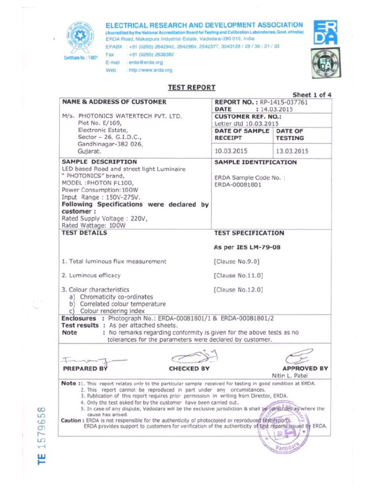 100W LM79 100W Flood | PDF