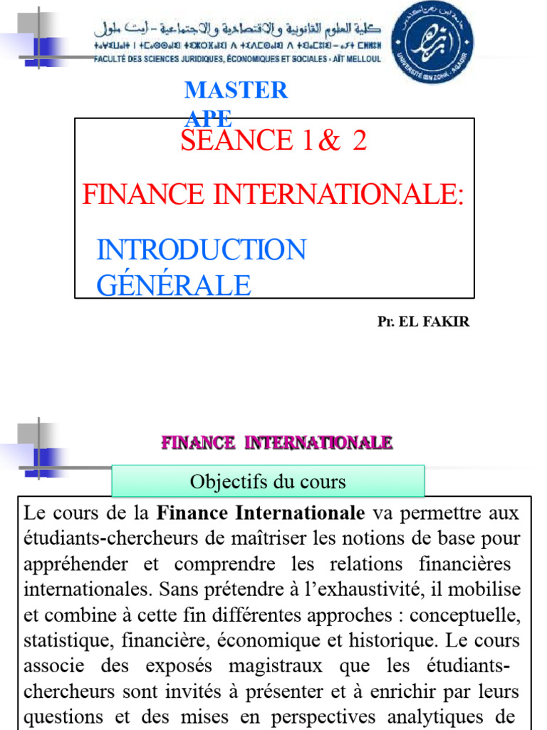 Introduction à la Finance Internationale | PDF | Balance des paiements ...