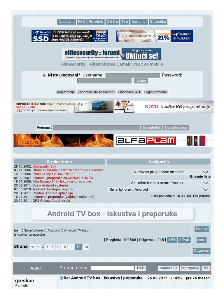 (Es) - Android TV Box - Iskustva I Preporuke | PDF