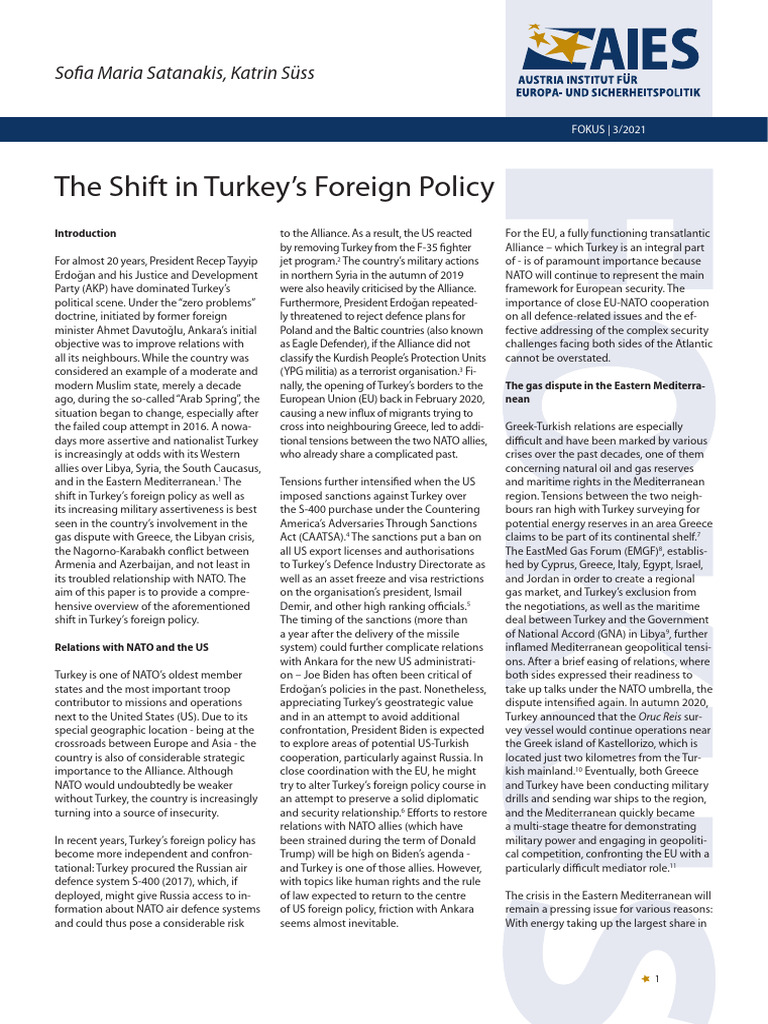 The Shift in Turkey's Foreign Policy | PDF | Armenia | Turkey