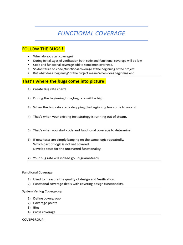 Functional Coverage Notes, Bins Caluclation, Bins Types | PDF ... Functional Coverage Notes, Bins Caluclation, Bins Types | PDF ...