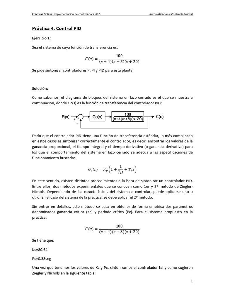 Práctica 3 - Control PID | PDF | Informática | Ciencias de la Computación
