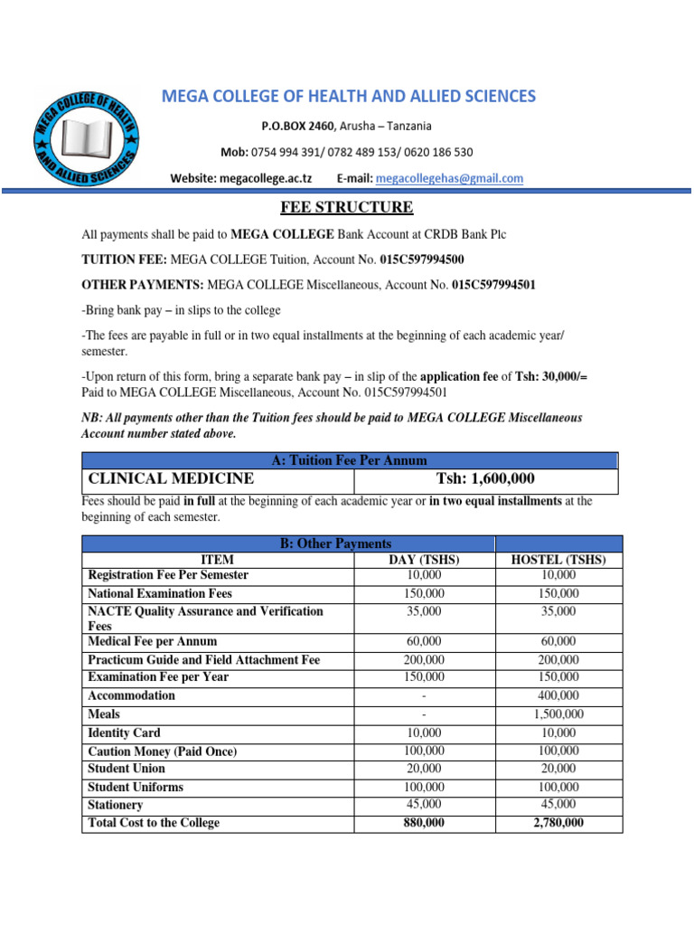 Fee Structure | PDF | Fee | Services (Economics)