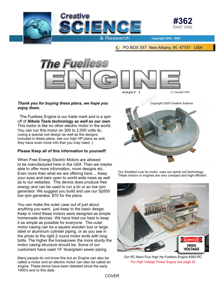 Creative Science & Research - Fuelless Engine 50 HP-Free Energy | PDF