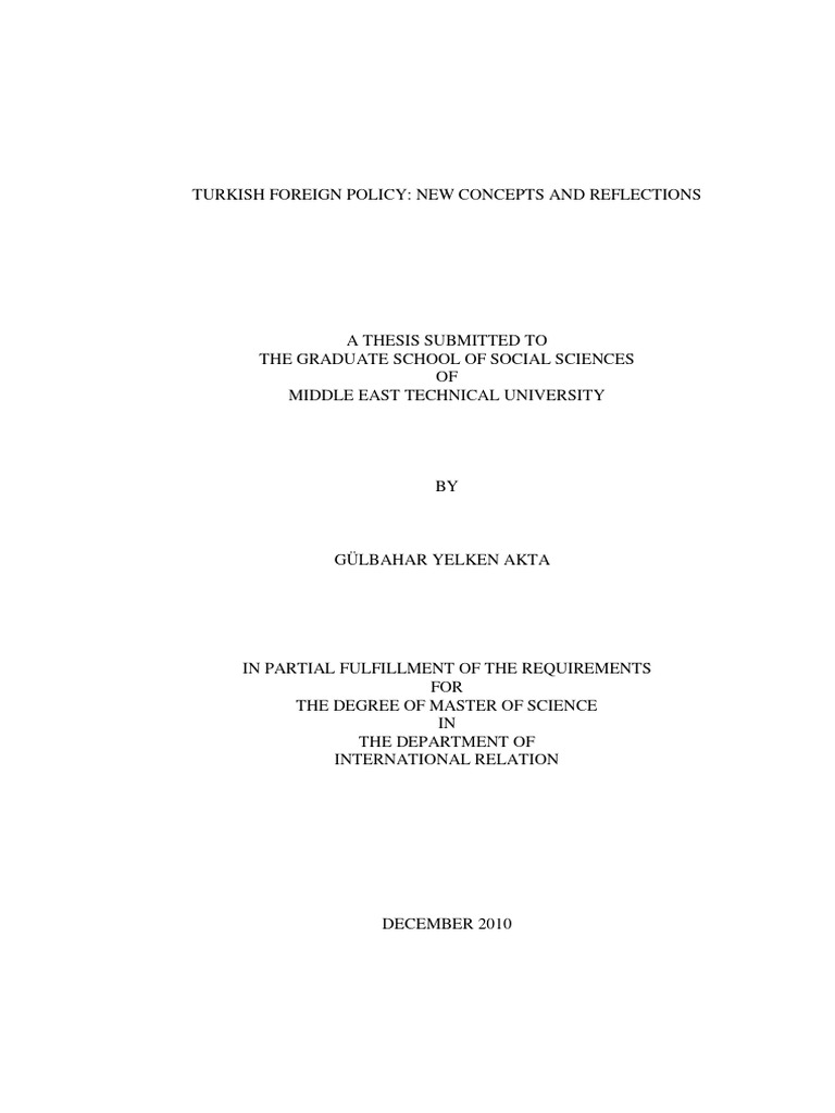 Turkish Foreign Policy, New Concepts and Reflections | PDF
