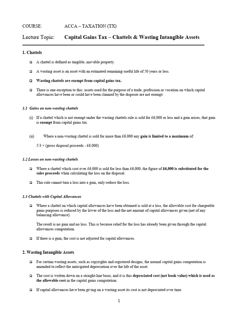 CGT Chattels - July 2023 | PDF