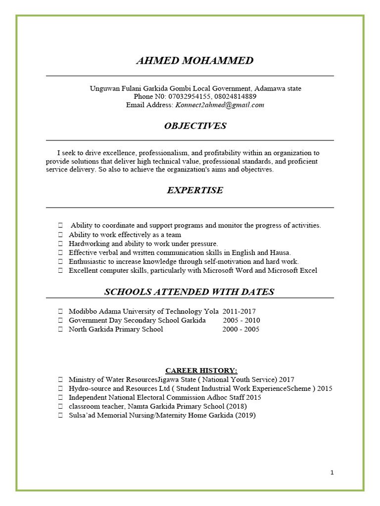 Ahmed Mohammed Updated CV 2023 | PDF