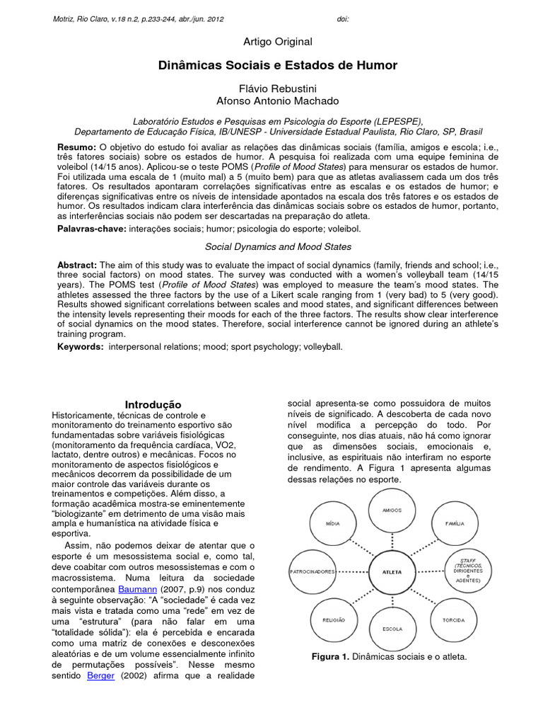 Artigo - Dinamicas Sociais & Estados de Humor | PDF | Sociologia ...
