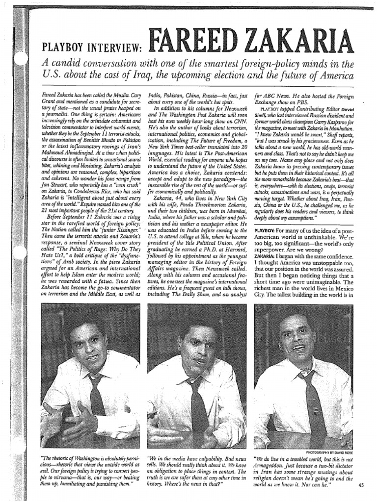Fareed Zakaria Playboy - Interview | PDF