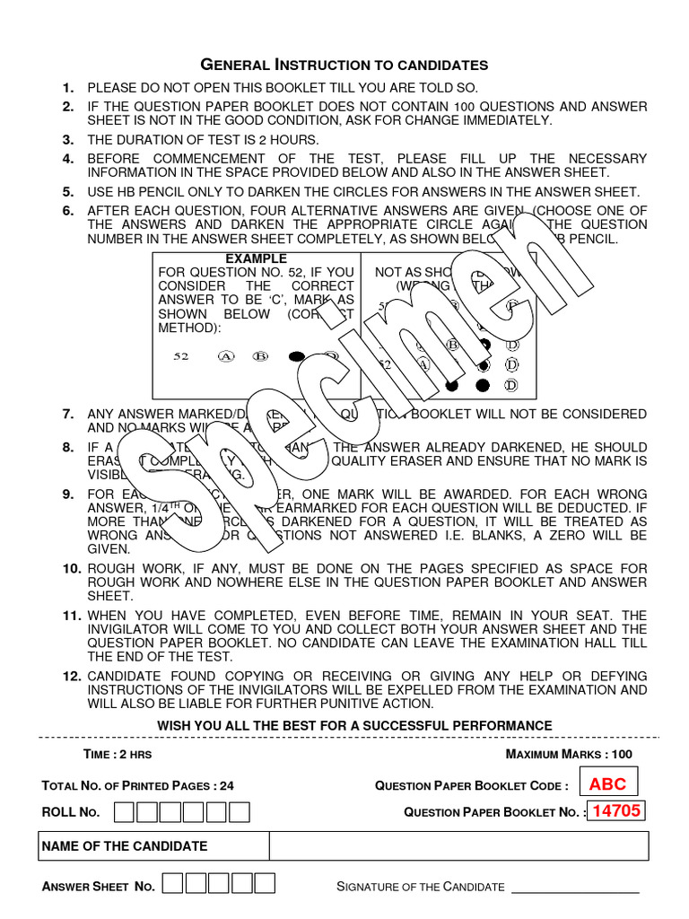 Exam Instructions for Candidates | PDF | Career & Growth