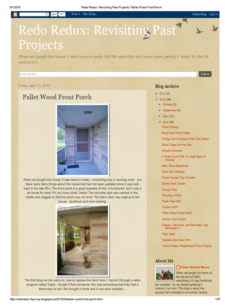 Redo Redux - Revisiting Past Projects - Pallet Wood Front Porch | PDF | Architectural Design ...