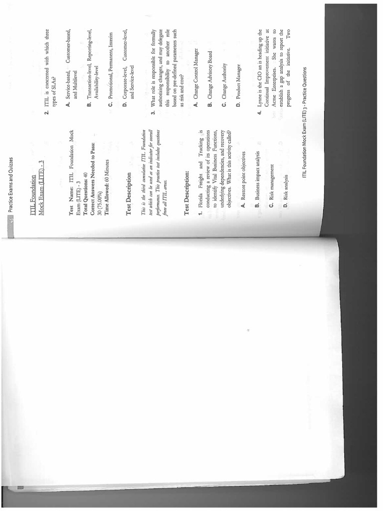 ITIL 4 Foundation - Mock Exam 3 | PDF